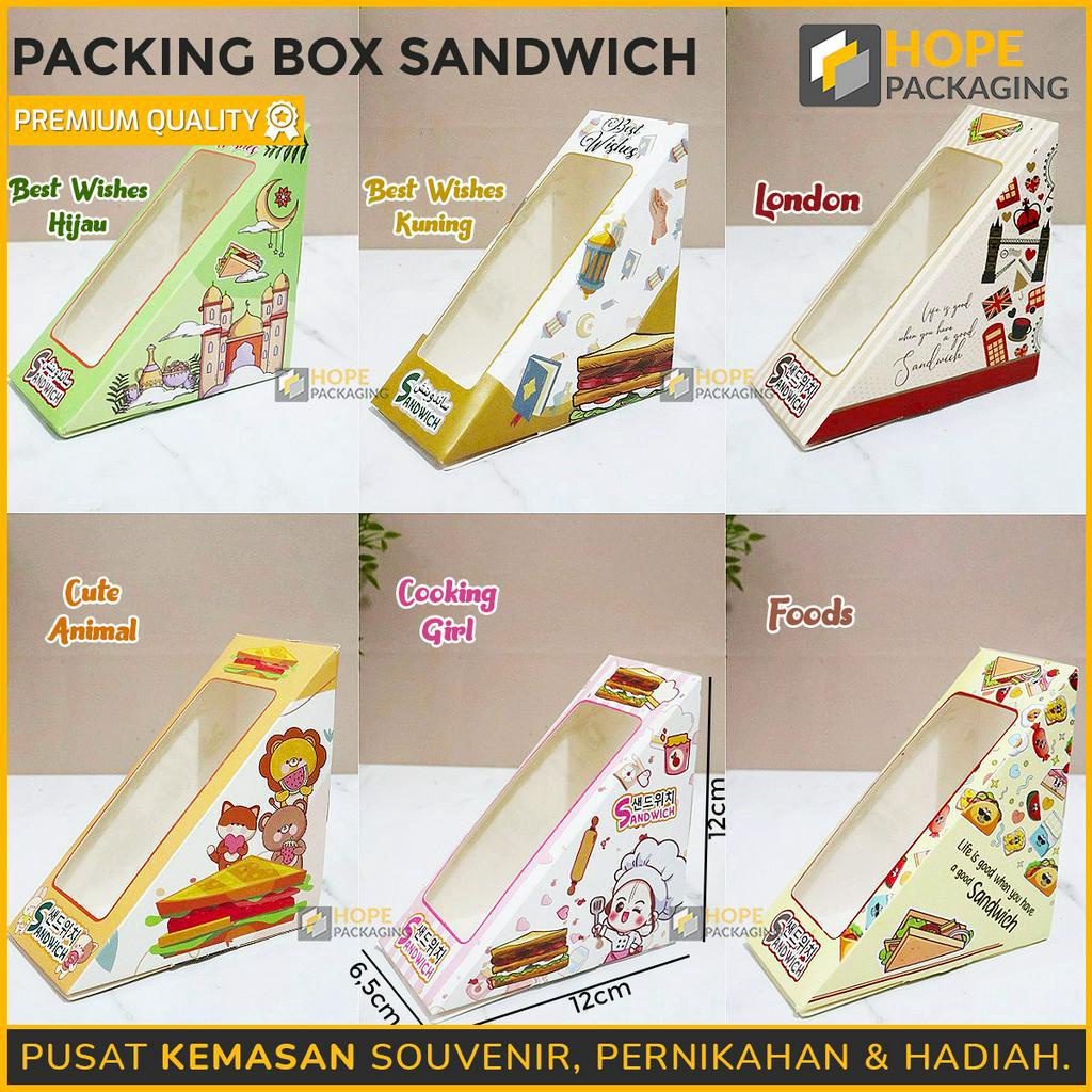 Jual [ ISI 5 PCS ] Box sandwich Kotak roti Sandwich Idul fitri / Kotak ...