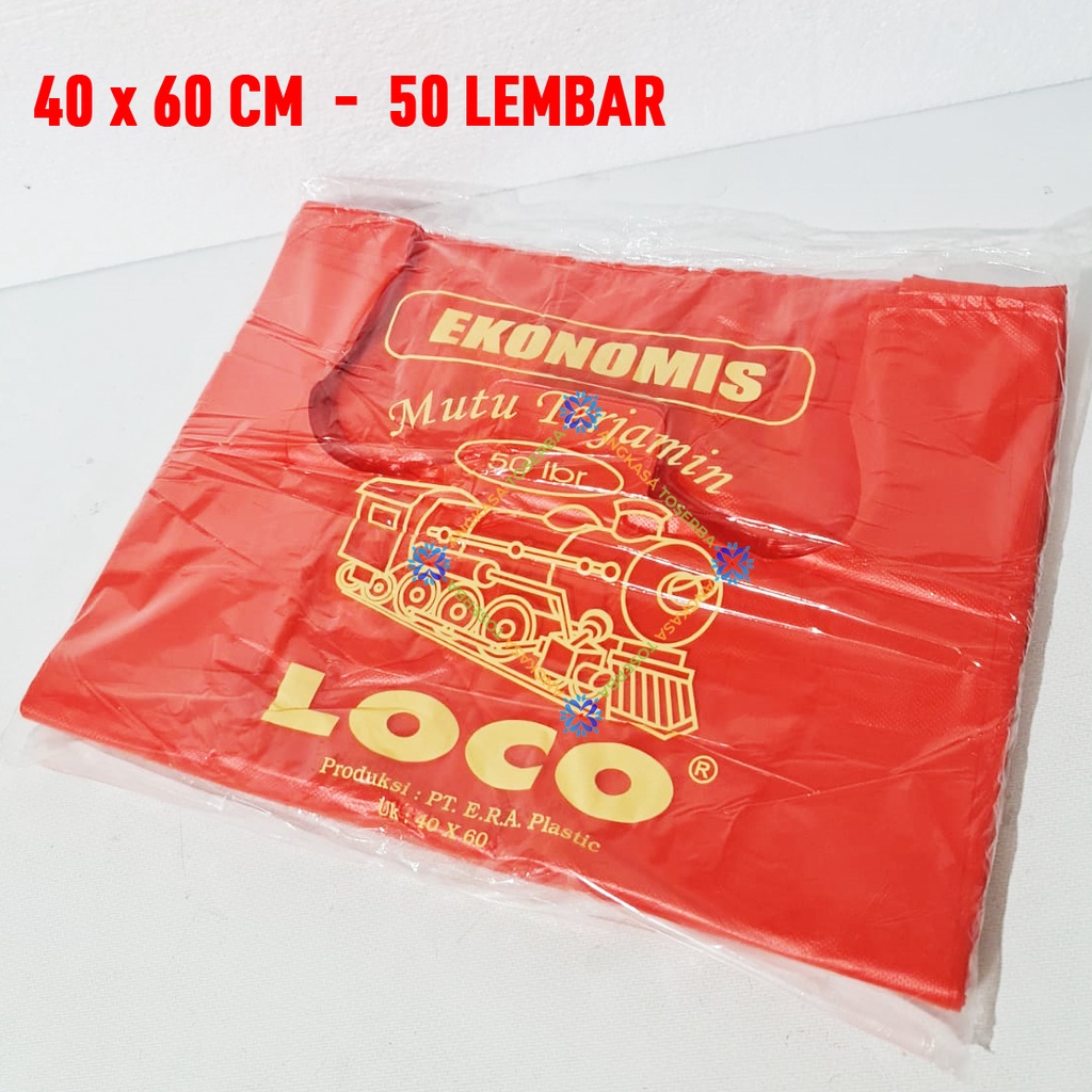 Jual Kantong Kresek Plastik Ukuran Besar 40 x 60 cm Warna Merah 40x60 ...