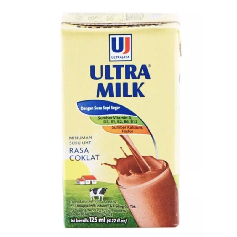 Jual Susu Ultra milk UHT 125 ml 1 dus isi 40 pcs rasa coklat | Shopee Indonesia