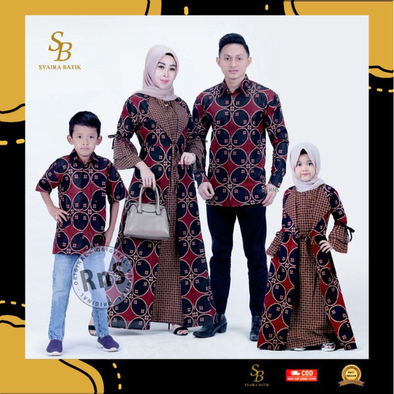 Jual CAUPLE BATIK KELUARGA GAMIS LONCENG MODEL KERAH JAZZ BATIK MURAH ...