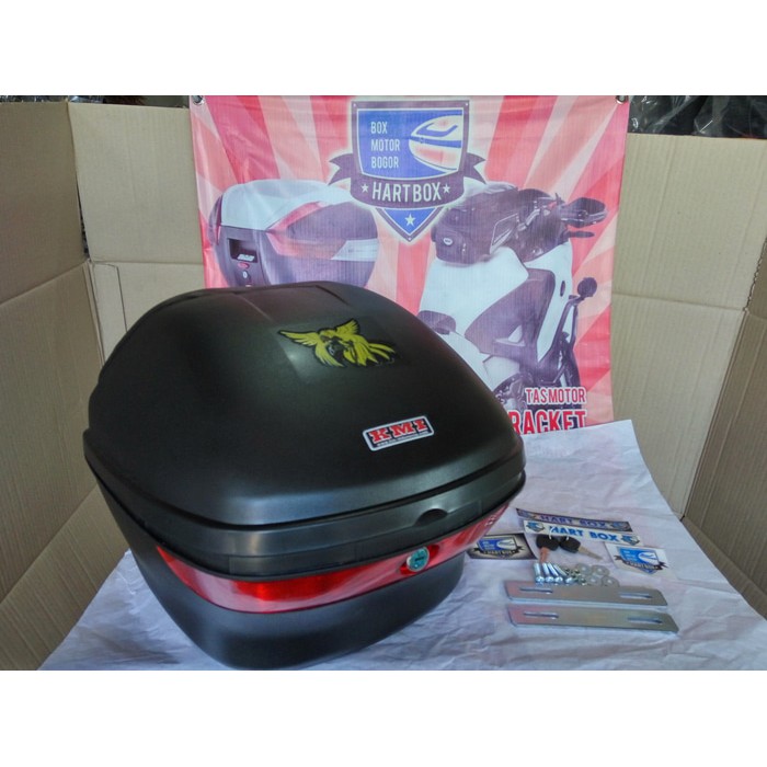 Jual BOX MOTOR TOURING KMI 301 COCOK UNTUK MATIC DAN BEBEK / TopBox KMI301 HItam | Shopee Indonesia