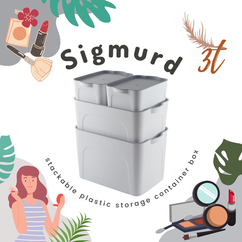 Jual Sigmurd Stackable plastic storage container box MEDIUM LARGE ...