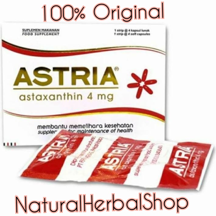 Jual ASTRIA ASTAXANTHIN 4MG PER STRIP ISI 6 KAPSUL UNTUK IMUN TUBUH ...