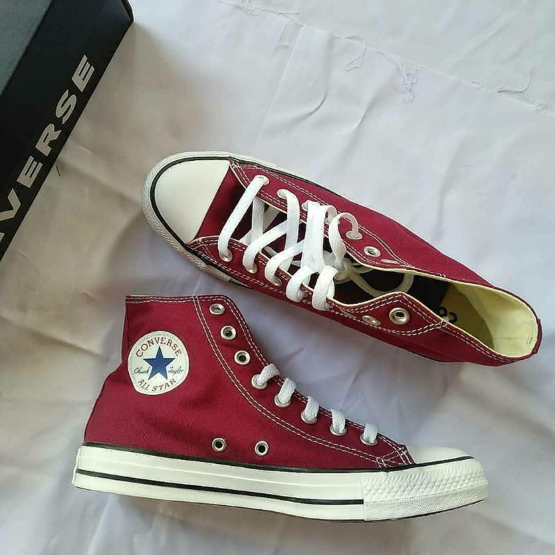 Jual Converse Ct Hi Basic Maroon Original Resmi Store Murah | Shopee ...