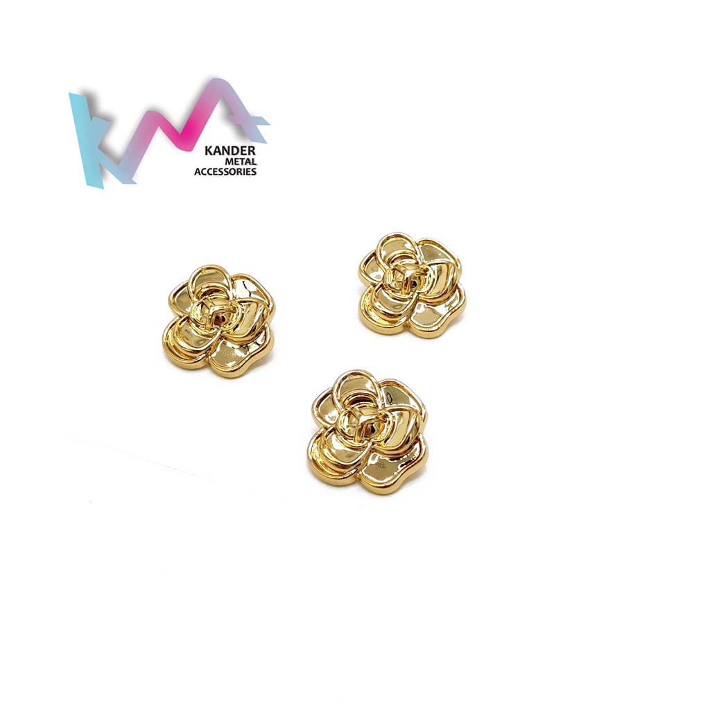 Jual KANDER Alloy Flower Button Kancing Bentuk Kelopak Bunga JZL-A06 ...