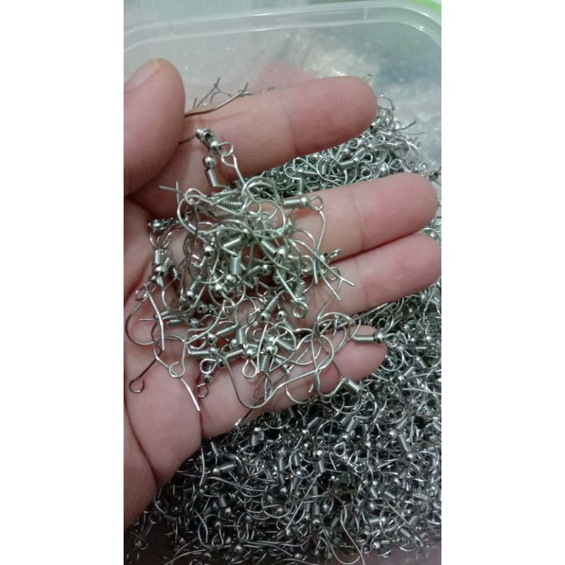 Jual kait anting silver isi 100pc | Shopee Indonesia