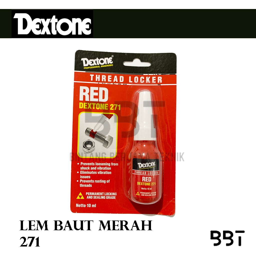 Jual Dextone 271 Thread Locker RED / Lem Baut Dextone MERAH / Lem ...