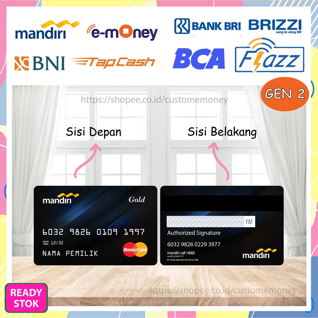 Jual KARTU EMONEY DESIGN MASTER CARD BLACK BLUE ETOLL E-MONEY MANDIRI ...