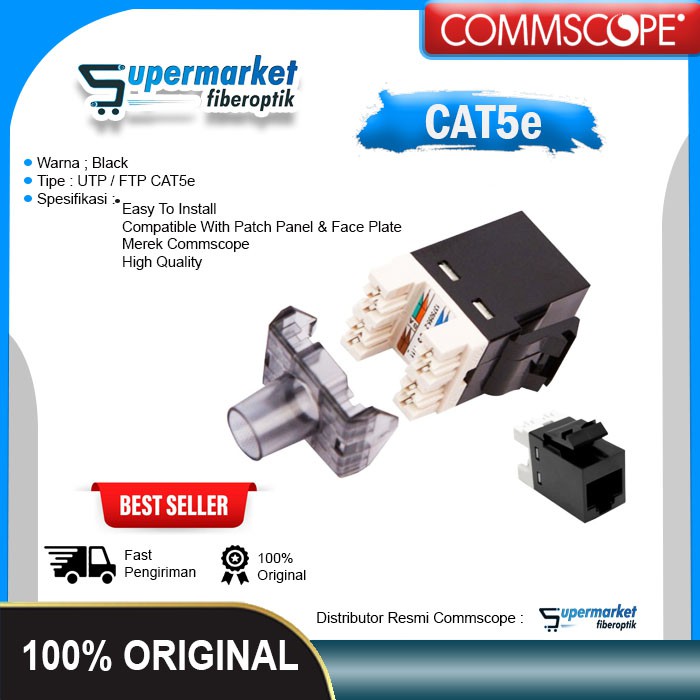 Jual Modular jack RJ45 CAT5e Commscope AMP Jack Modular CAT5e UTP FTP ...