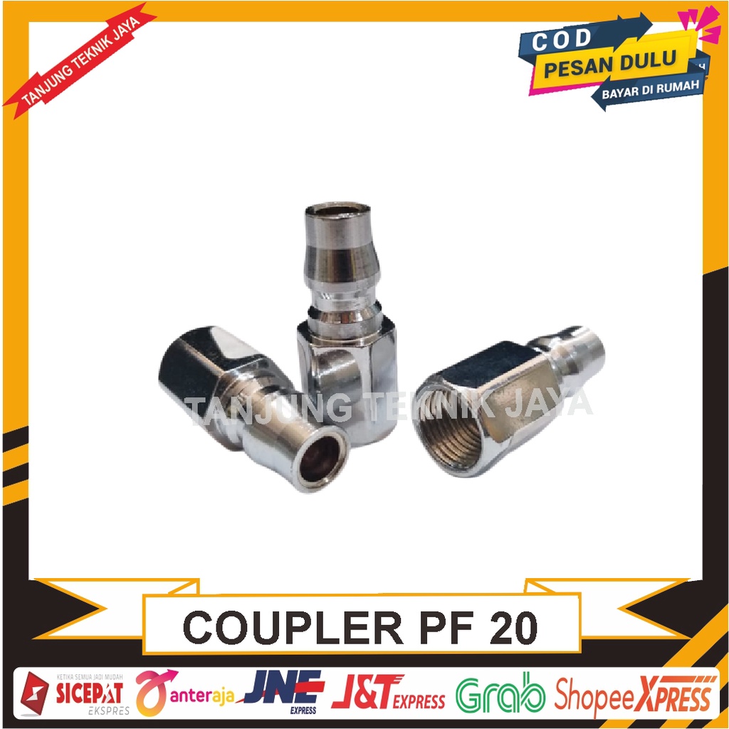 Jual Quick Coupler PF 20 Sambungan Selang Kompresor Recoil Cuk Kopler ...