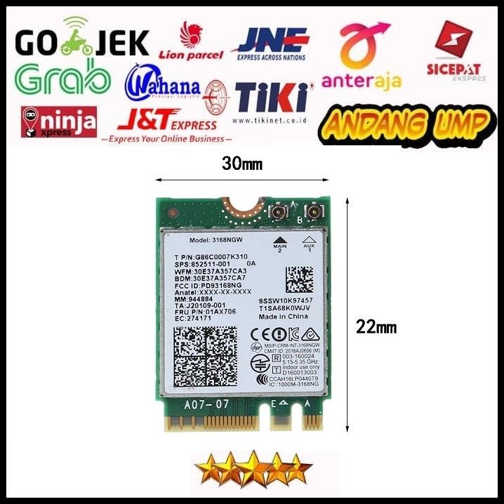 Jual Wifi Intel 3168 Ac 3168Ngw M.2 802.11Ac | Shopee Indonesia