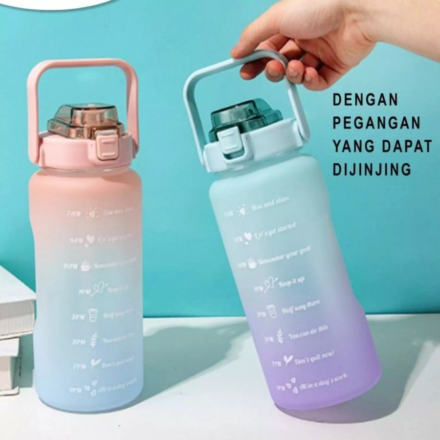 Jual [ GRADASI ] BOTOL AIR MINUM VIRAL / BOTOL KEKINIAN RAINBOW 2 LTR ...