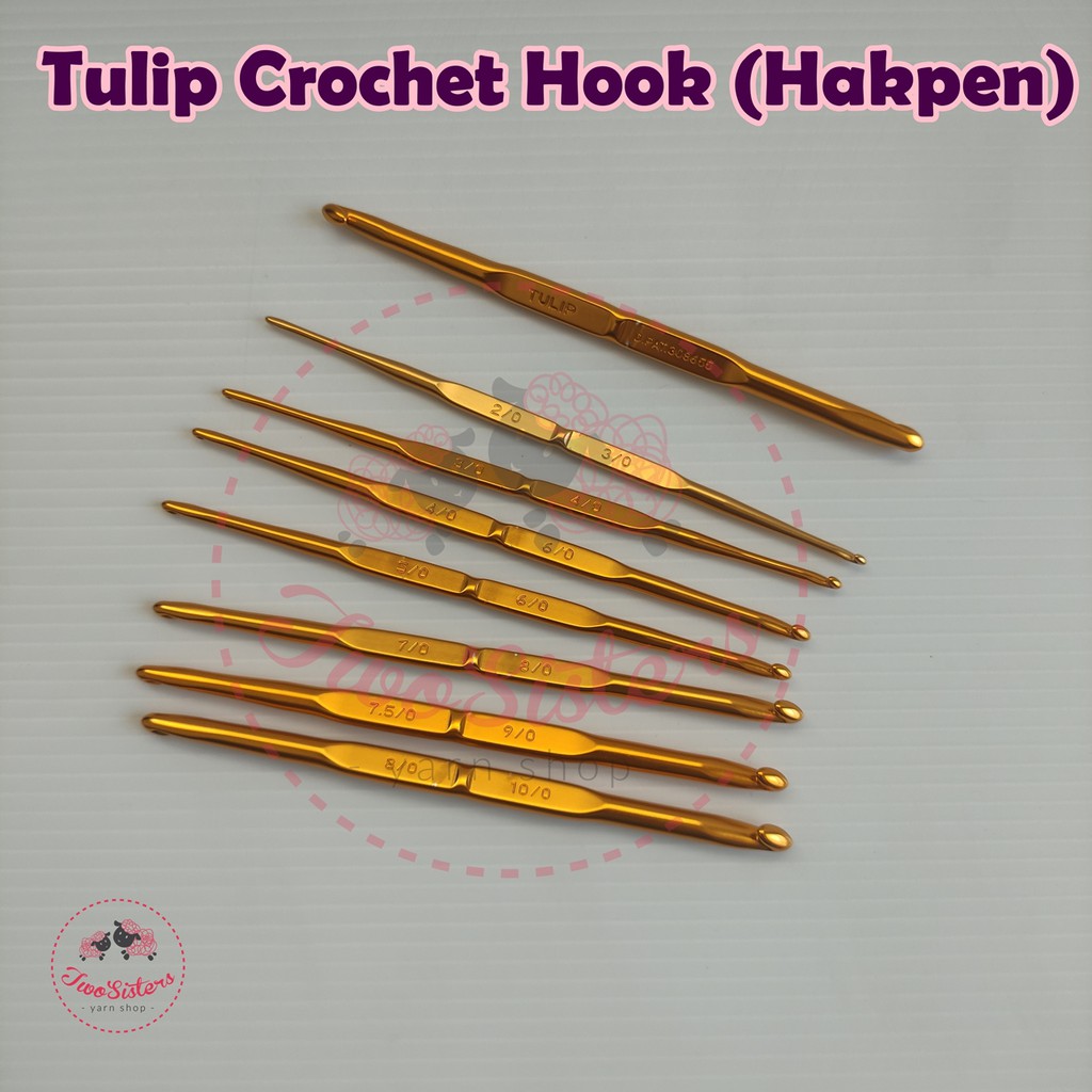 Jual Alat Rajut Tulip Gold Crochet Hooks (Hakpen mata dua sisi) - Tools ...