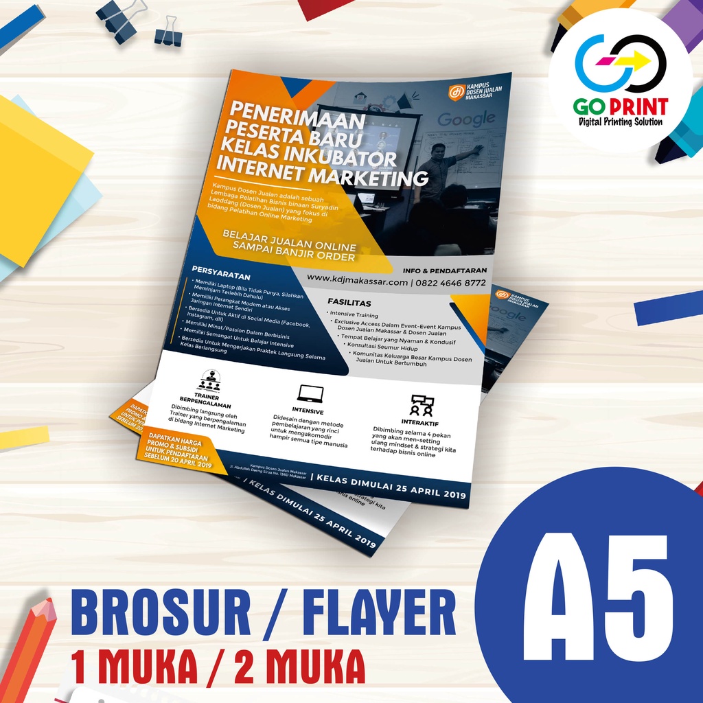 Jual Cetak Brosur A5 / Cetak Flyer / Leaflet Art Paper 150 Gram (min. Pemesanan 50 lembar ...