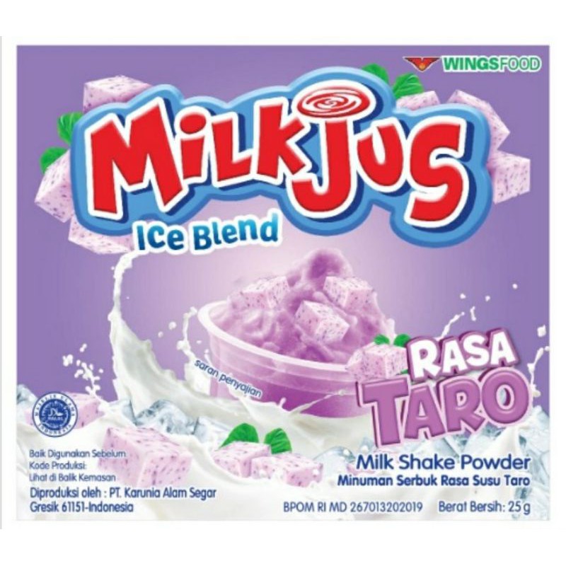 Jual Milkjus Taro Sachet 25gr (Dijual per renteng isi 10 sachet ...