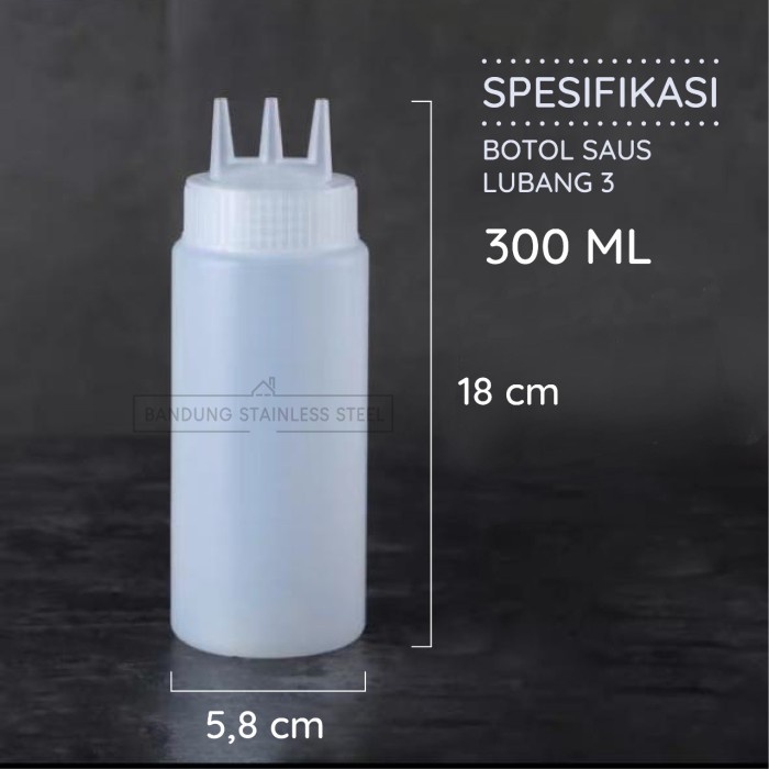Jual rammaa18 Botol Saos 3 lubang Dengan garis Dispenser Saus Plastik ...