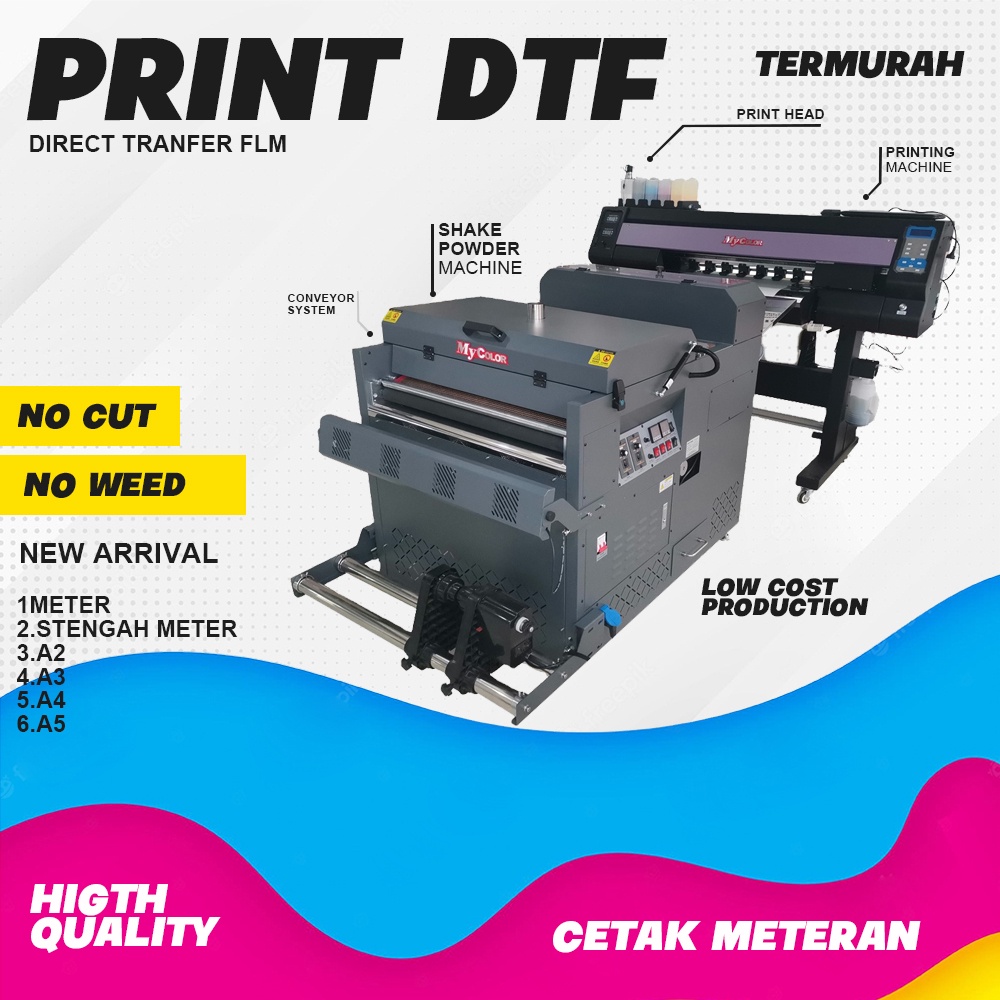 Jual Cetak Sablon DTF Meteran Lebar 58cm siap press 1 hari jadi / Sablon DTF Meteran / Sablon ...