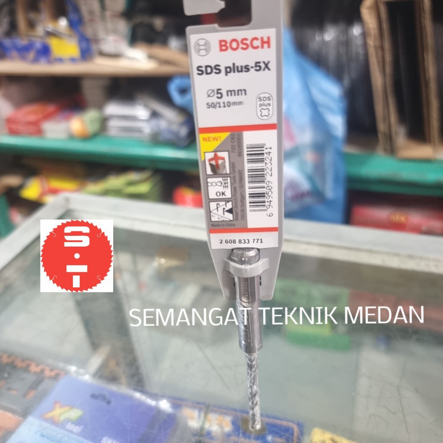 Jual 5mm MATA BOR SDS PLUS 5X BETON CONCRETE 5 mm 5mm x 50mm 110mm ...