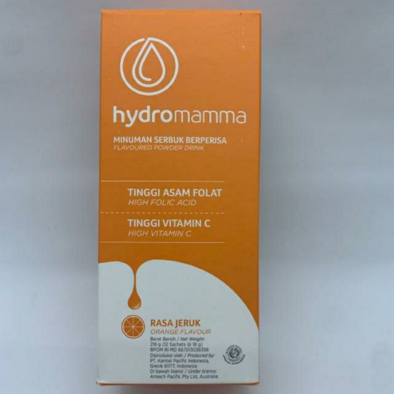 Jual HydroMamma Orange Flavour 216gr isi 12 sachet @18 gr | Shopee ...