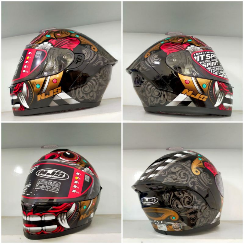 Jual HELM FULL FACE NJS ZX-1 MOTIF BARONG NJS ZX -1 ORIGINAL TERMURAH ...