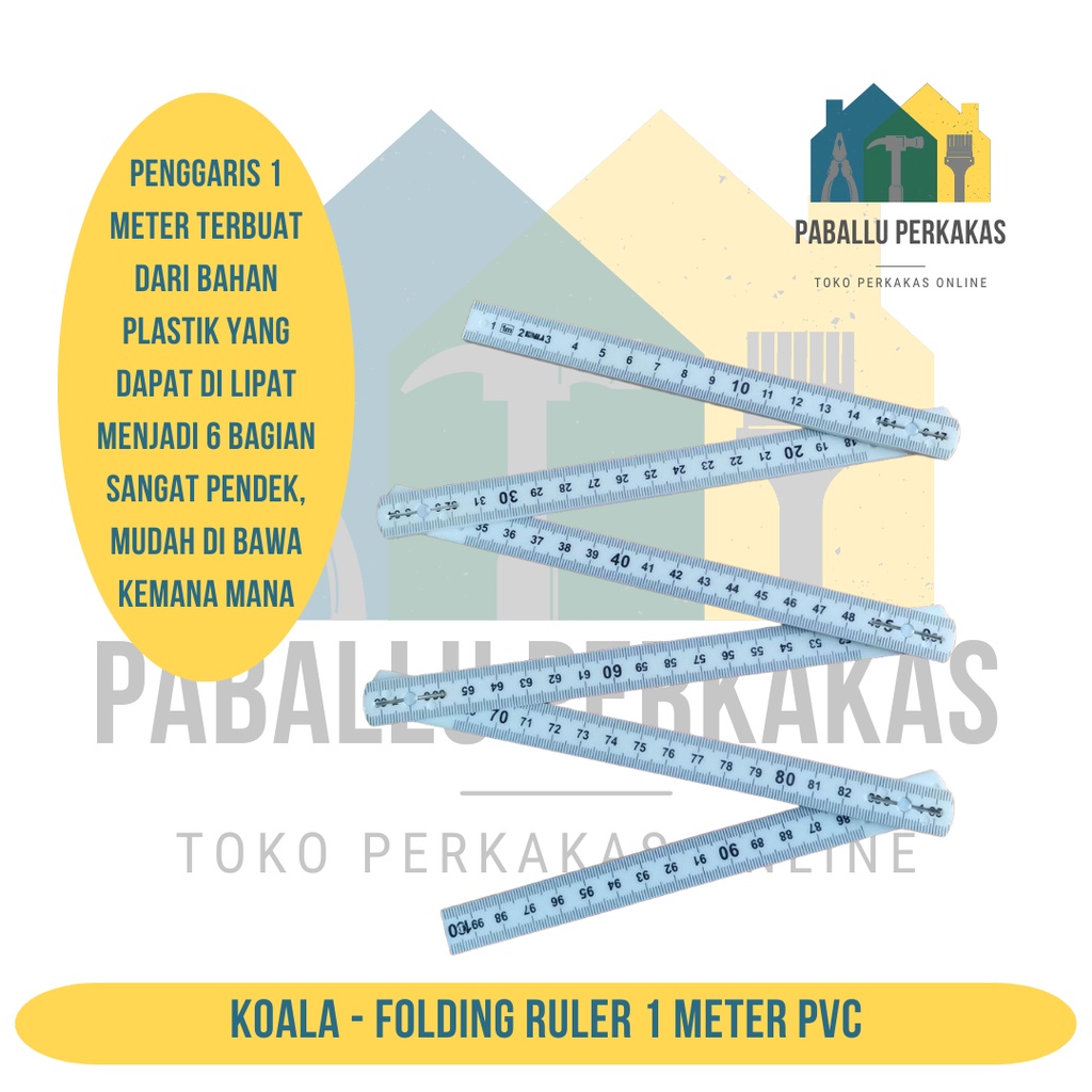 Jual Meteran Lipat 1M / Meter Lipat 100 cm PVC / Meteran Lipat Plastik ...