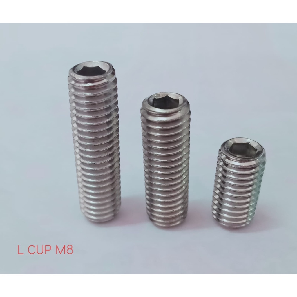 Jual 3 PCS Baut Tanam stainless M8/Set L CUP SS M8 SUS 304 DRAT HALUS KUNCI L4 | Shopee Indonesia