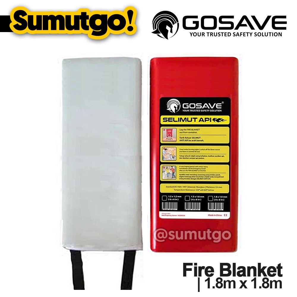 Jual Gosave Fire Blanket Selimut Api 1.8 m x 1.8 m / 180 cm x 180 cm ...