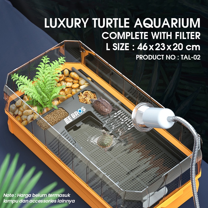 Jual Luxury Aquarium Kura Kura + Filter Size L / Kandang Kura TAL-02 | Shopee Indonesia