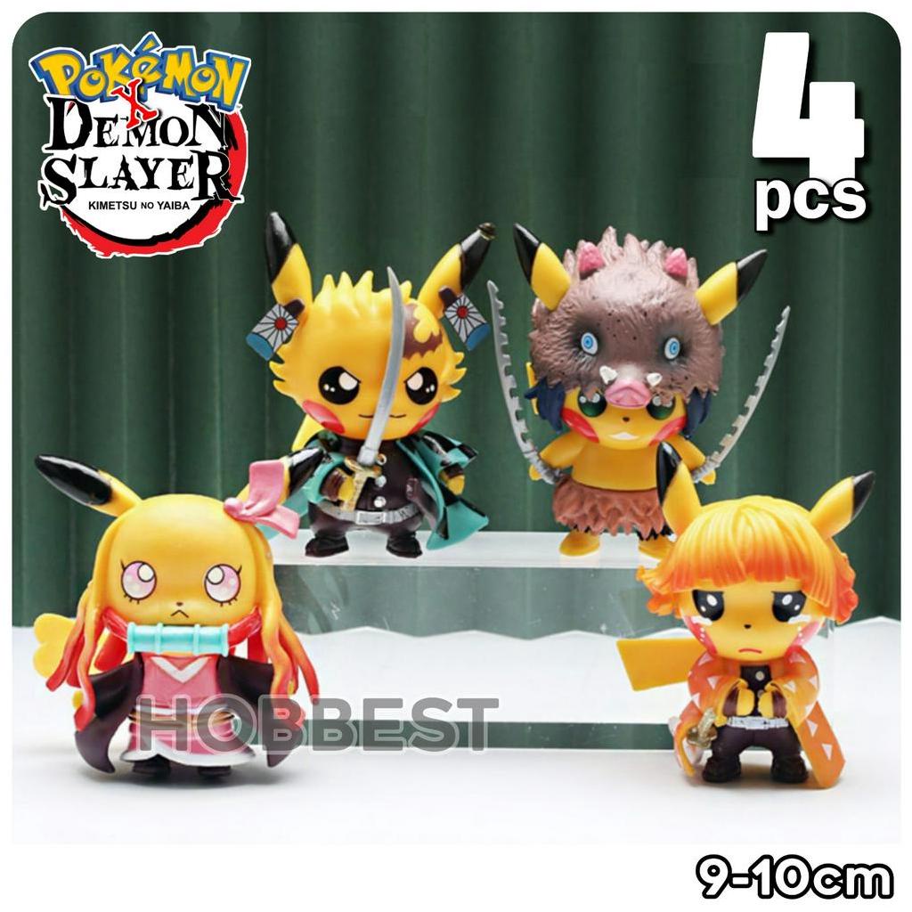 Jual Action Figure POKEMON x KIMETSU no YAIBA isi 4 pcs - Miniatur ...