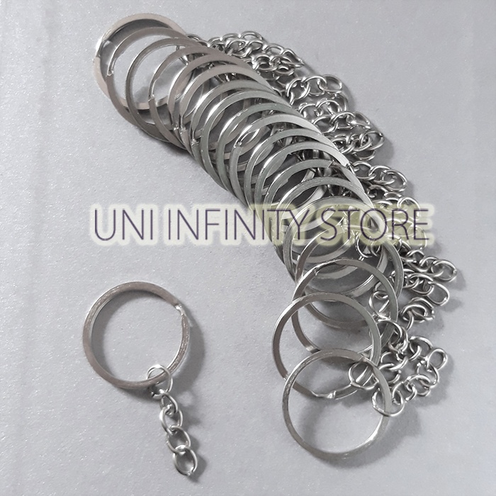 Jual Ring Gantungan Kunci Pipih Gepeng Flat Termasuk Rantai | Shopee ...