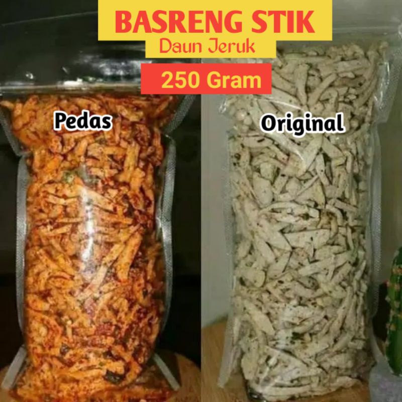 Jual basreng stik pedas dan original daun jeruk 250gram KERIPIK PEDAS ...