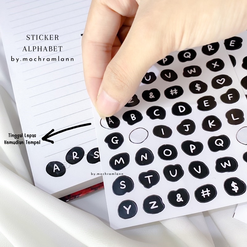 Jual Sticker Alphabet SUDAH CUTTING/ Sticker Huruf A-Z/ Sticker Journal ...