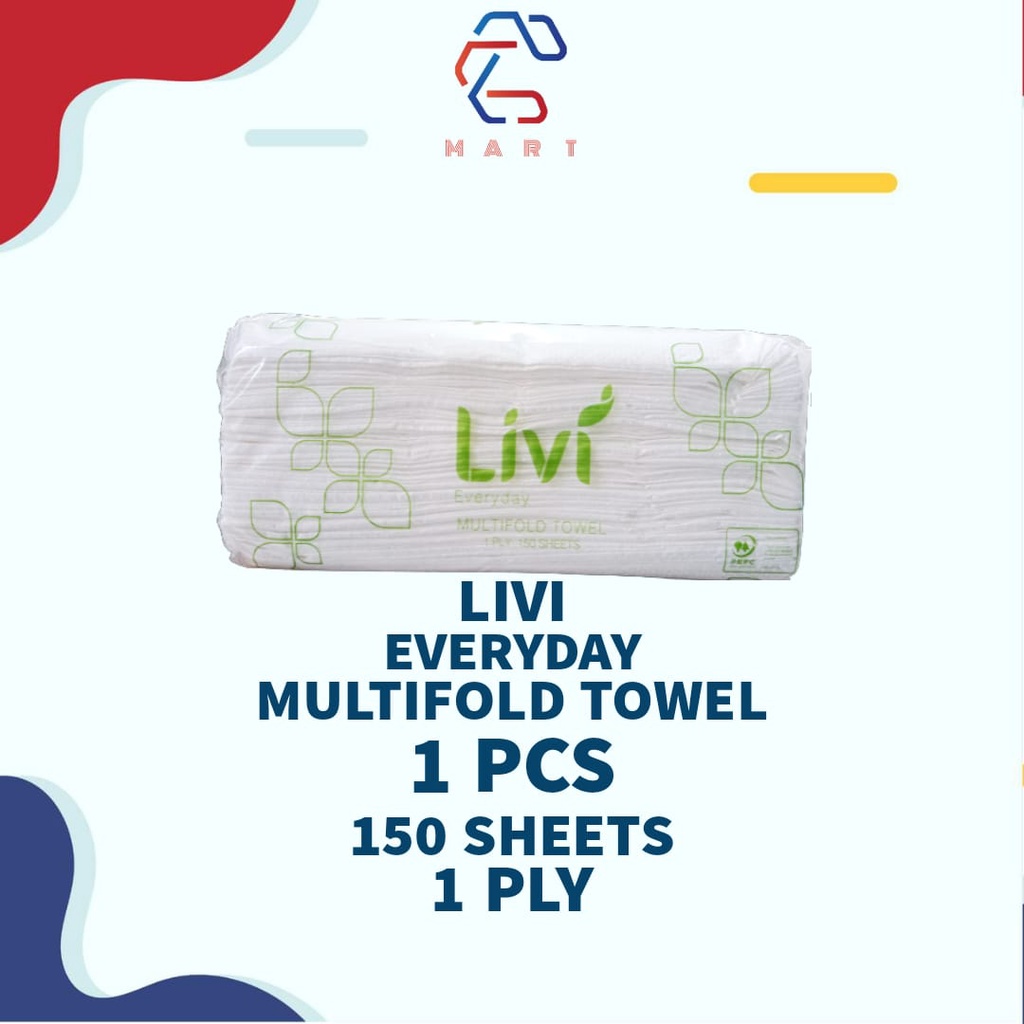 Jual Livi Smart Tissue Hand Towel Multifold 150 Sheets | Shopee Indonesia