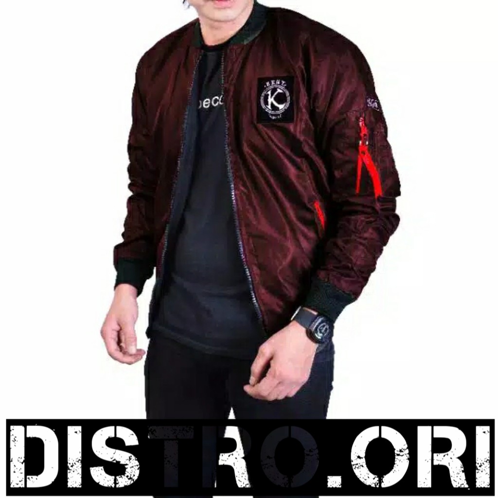 Jual Jaket Bomber Pilot KENT 2in1 maroon Murah | Shopee Indonesia