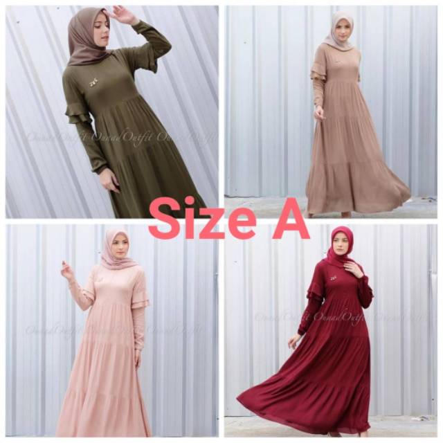 Jual Basic dress by ounad outfit army maroon cream coksu | Shopee Indonesia