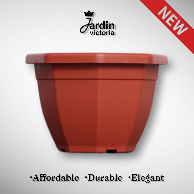 Jual Pot Bunga Merah Bata 20 25 30 32 35 | Pot Tanaman Cokelat Plastik ...