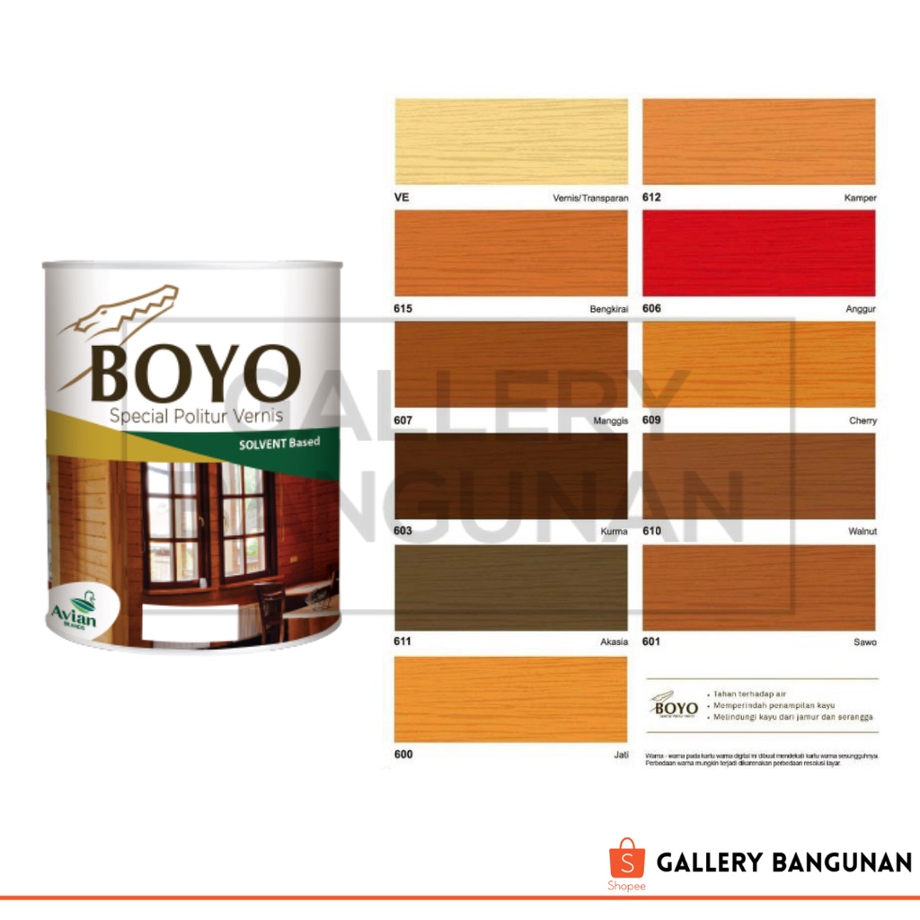 Jual Cat Kayu Politur Boyo Solvent Base Based Pengencer Thinner Thiner ...