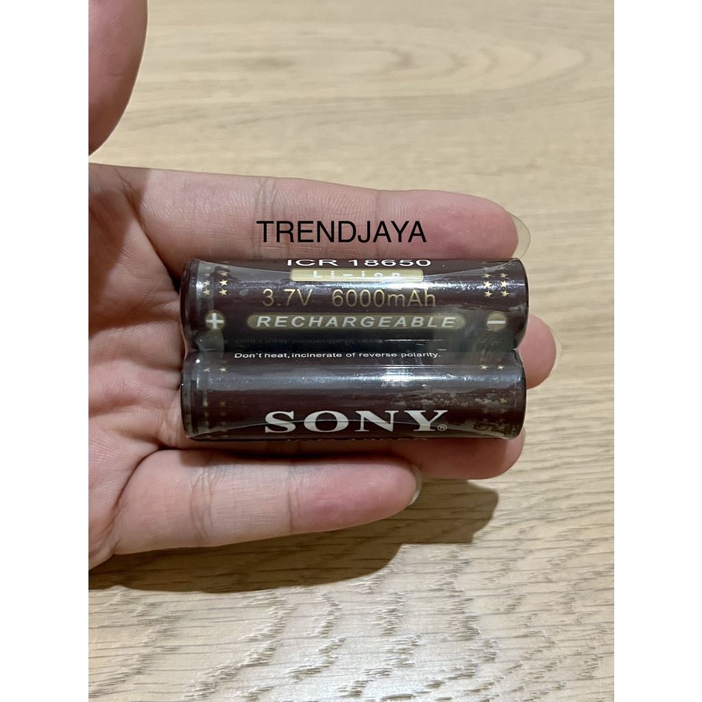 Jual Baterai Cas 18650 Sony 6000mAh Batre 18650 Sony 6000 Mah 3.7V FLAT | Shopee Indonesia