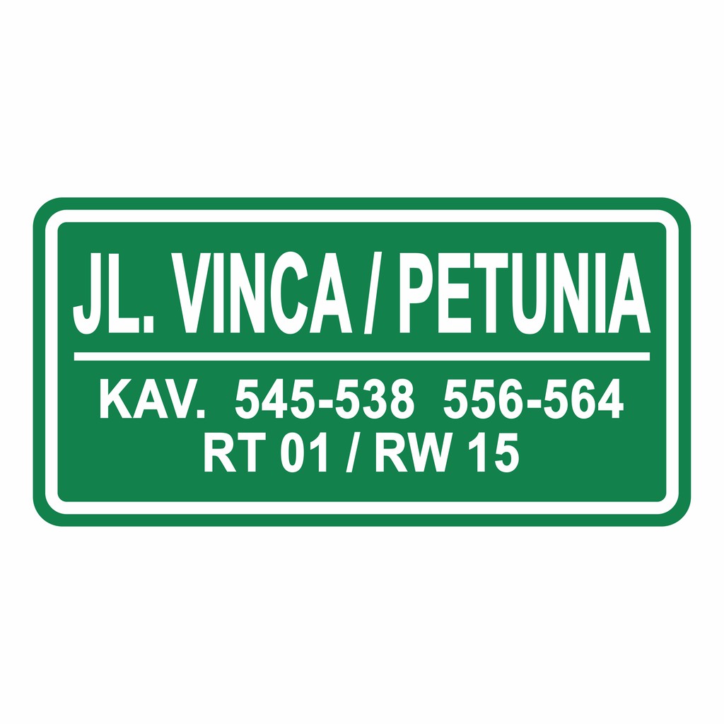 Jual Rambu Sign Nama Jalan Komplek Perumahan 40cm x 20cm Plat Alumunium ...