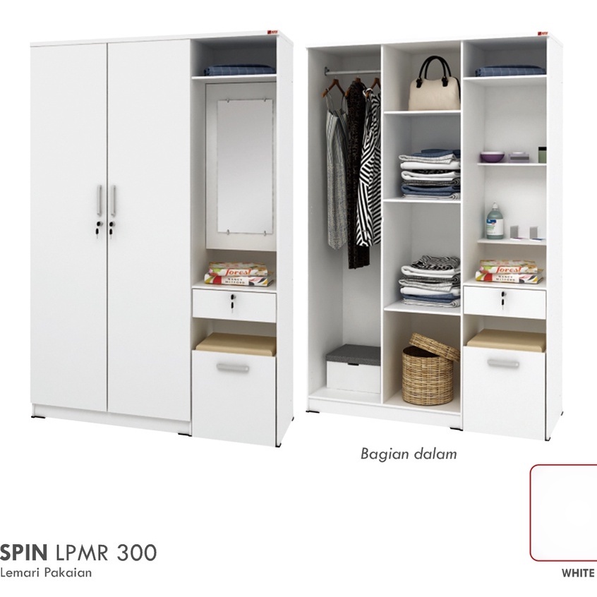 Jual Lemari Pakaian Minimalis / Wardrobe Meja Rias / SPIN LPMR 300 ...