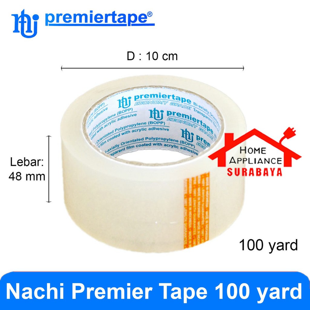 Jual Lakban Isolasi Bening Nachi Premier Tape 48mm x 100 Yard / 48 mm x 100 Yard / NACHI UNGU ...