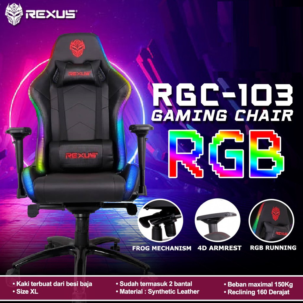 Jual Kursi Gaming Chair REXUS RGC 103 RGB | Shopee Indonesia
