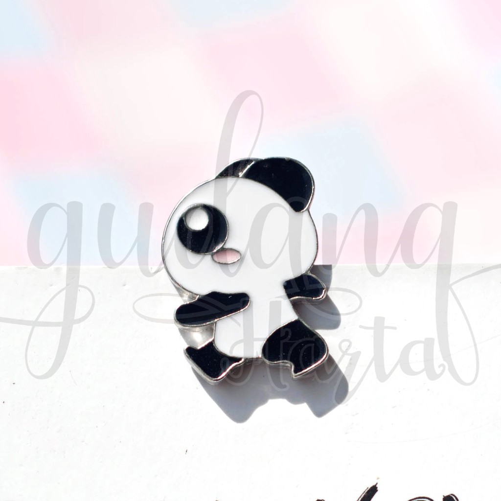 Jual Pin Tas Walking Panda Lucu Bros Pin Hijab Pins Badge Panda Jalan ...