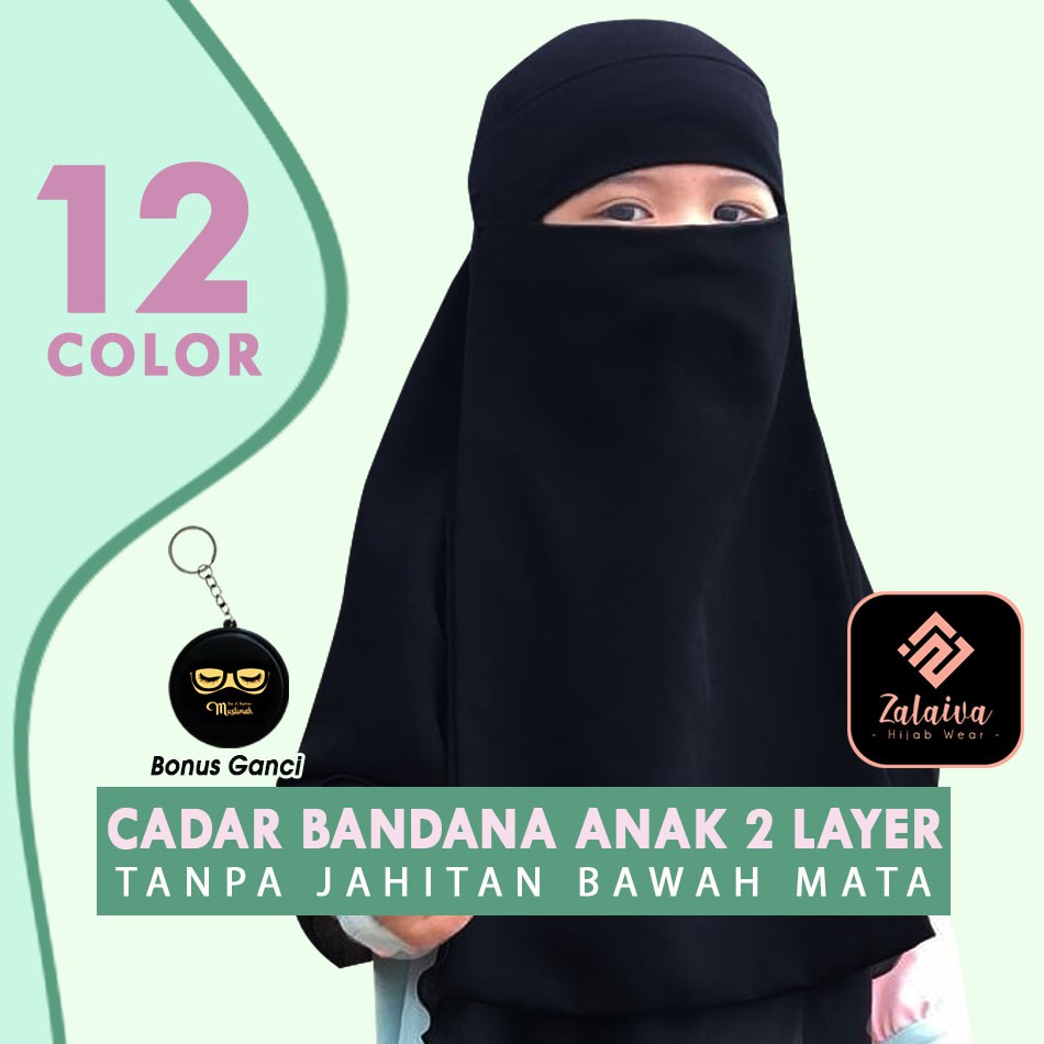 Jual Cadar Anak Niqab Bandana 2 Layer Tanpa Jahitan Bawah Mata | Shopee Indonesia
