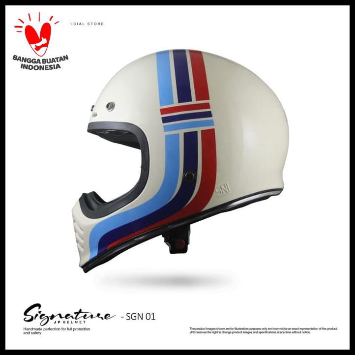 Jual Helm Jp Retro Signature Sgn 01 White Cream Gloss/Black | Shopee ...