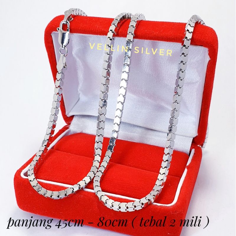 Jual Kalung Perak Pria Model Milano Kaca - Perhiasan Kalung Pria Silver ...