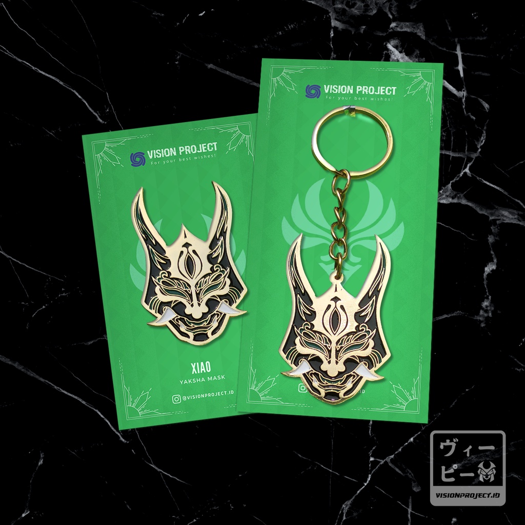 Jual Soft Enamel Pin / Keychain Genshin Impact - Xiao Yaksha Mask ...