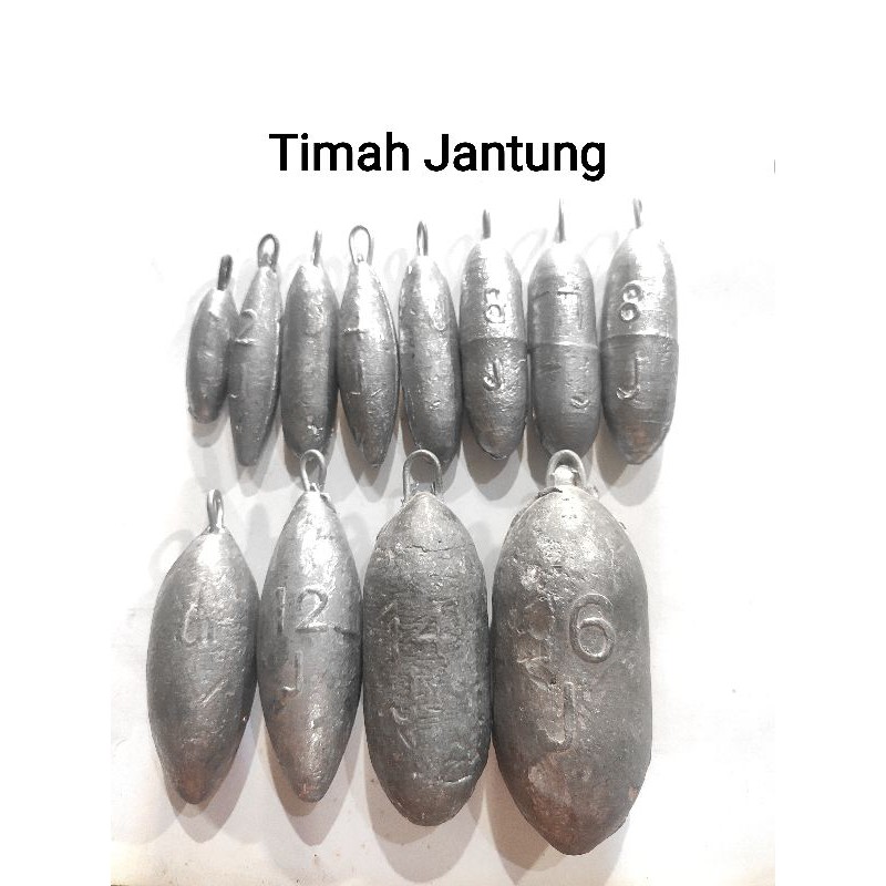 Jual Timah Jantung Jumbo j10.j12.j14.j16/ Timah Pancing / Pemberat ...