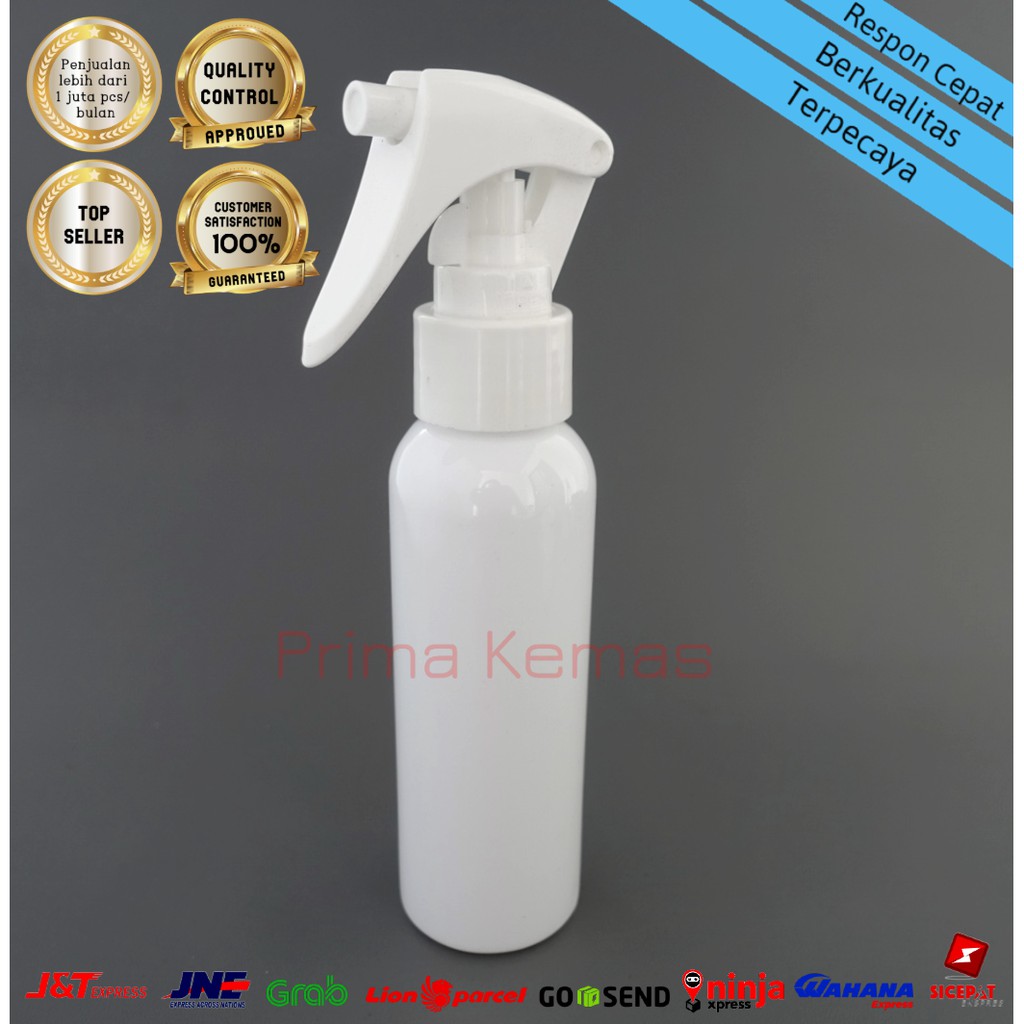 Jual Botol Trigger Spray 100 ml - botol kosmetik 100 ml - botol skincare Pet 100 ml Putih ...