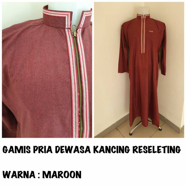 Jual GAMIS PRIA JUBAH DEWASA KANCING RESELETING DASAR PUTIH DAN WARNA ...